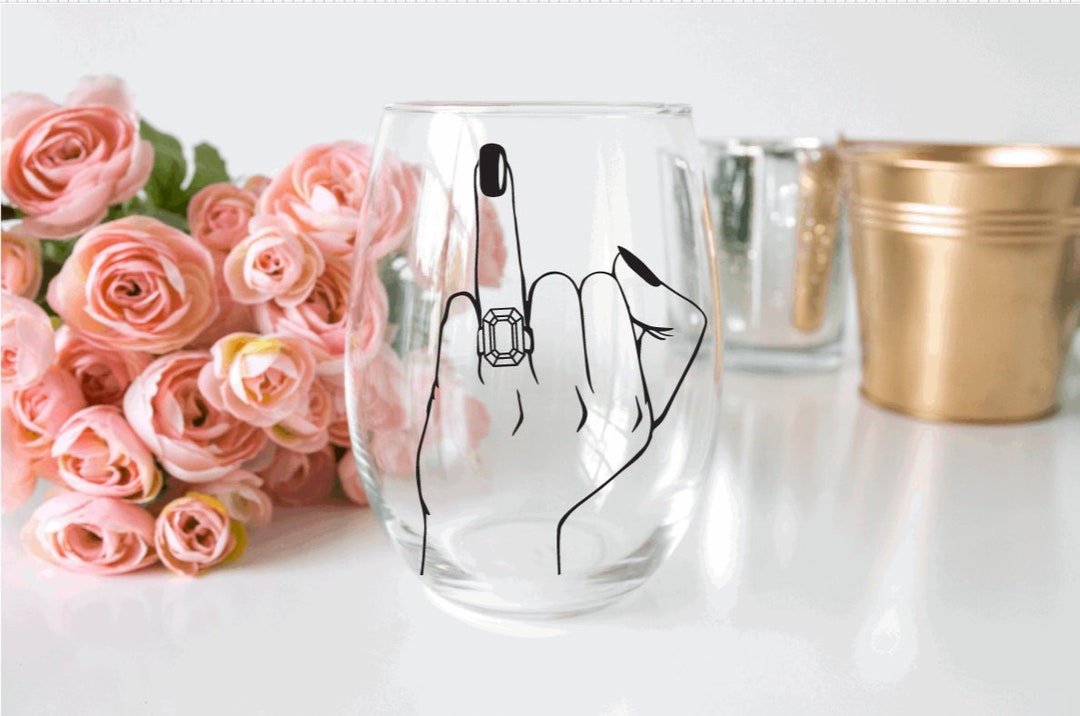 Wedding Ring Finger Wine Glass - Bride Glass Future Mrs Cup ...