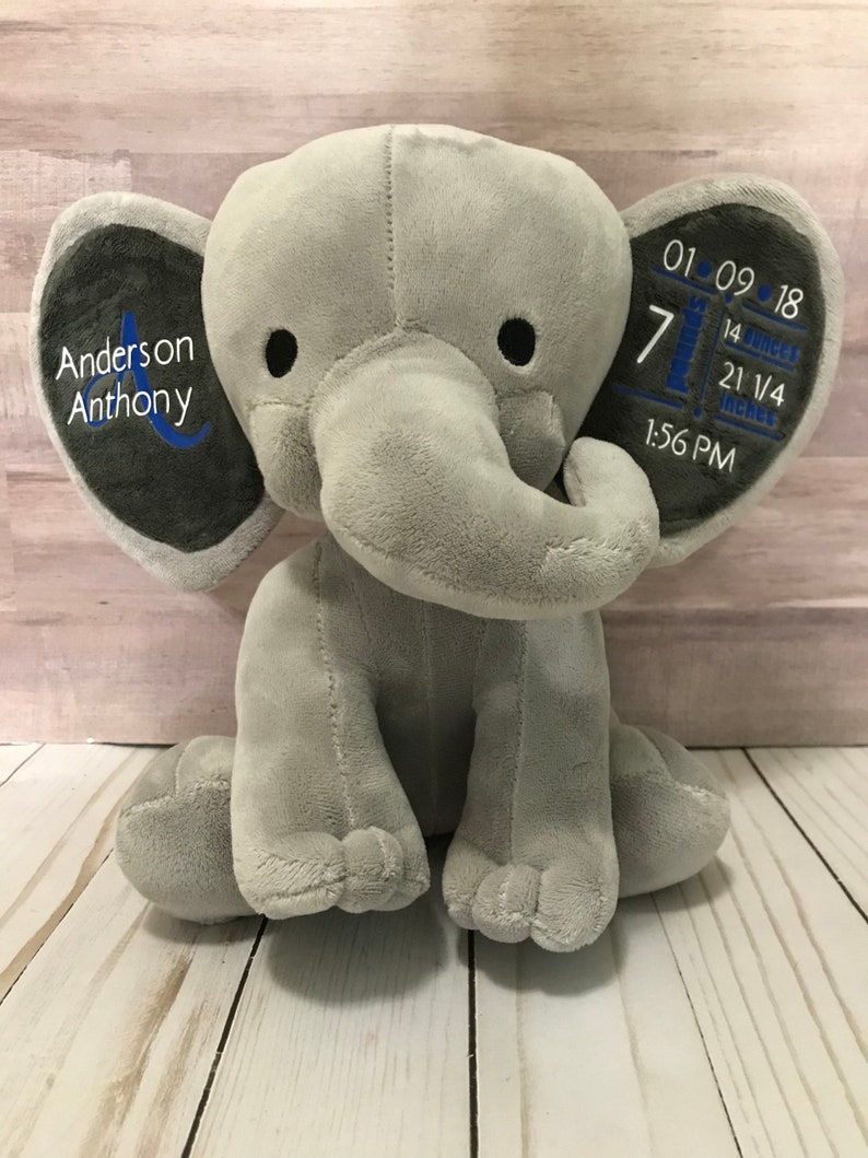Baby Boy Birth Stat Elephant Birth Announcement Elephant | Etsy