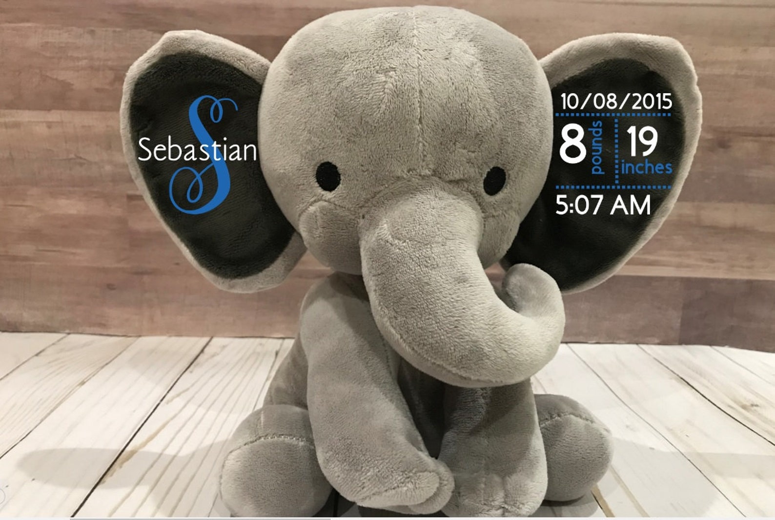Baby Boy Birth Stat Elephant Birth Announcement Elephant - Etsy