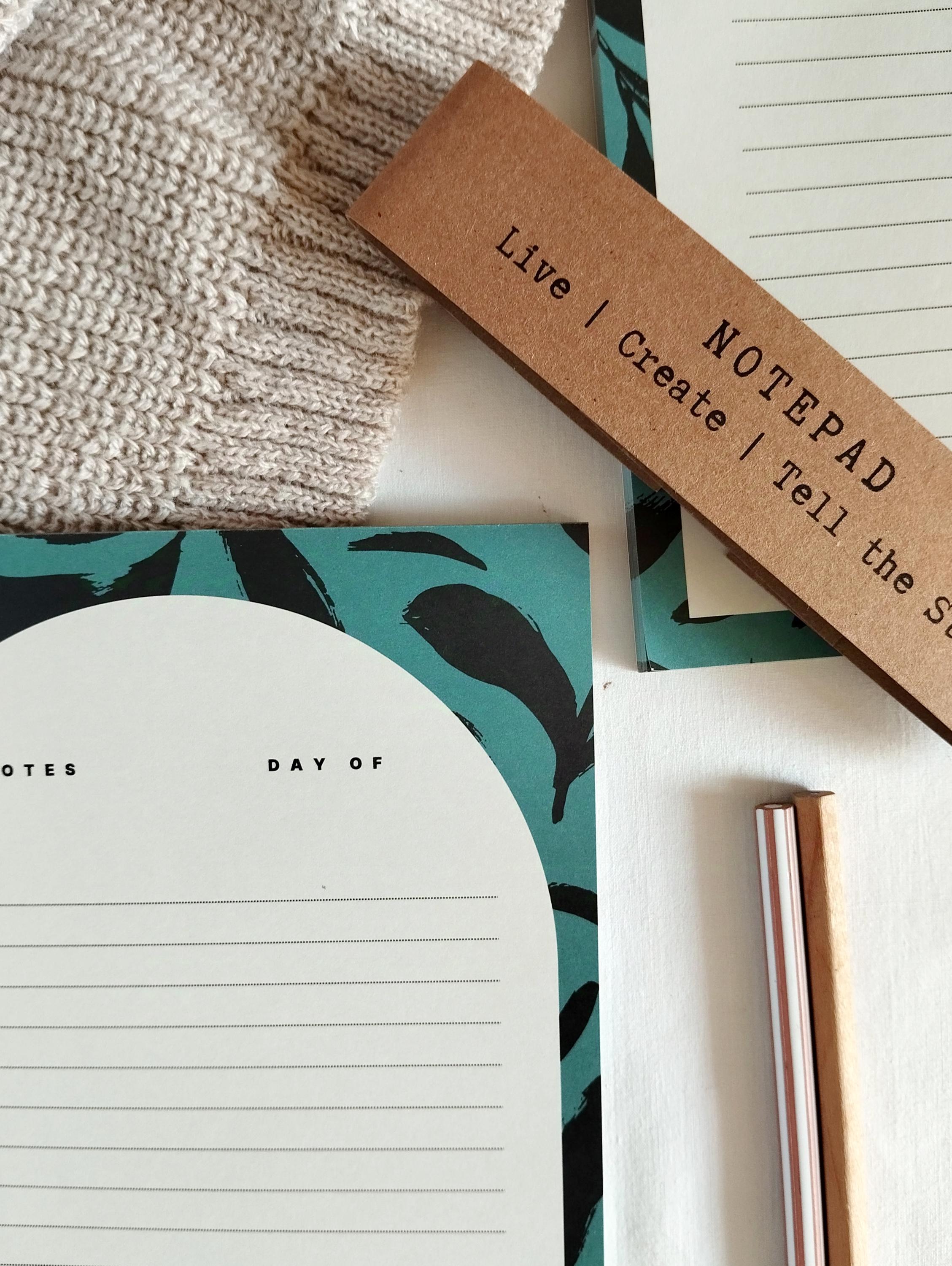 Elegant Turquoise Notepad, Stationery for Stylish Writing, Artsy ...