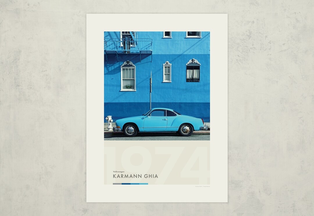 Vdub Ghia 12"x 16" Poster, Unframed, Volkswagen, San Francisco, Classic ...