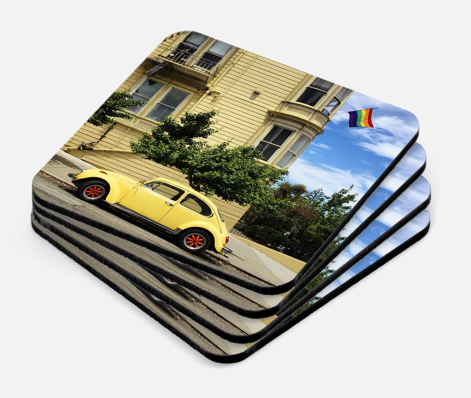 Pride Vintage VW Beetle Drink Coaster - Etsy