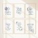 Peter Pan Quotes, Nursery Print Set of 6, Blue-gray Watercolor ...