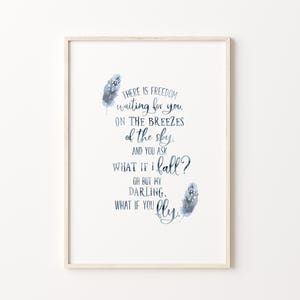 Peter Pan Quotes, Nursery Print Set of 6, Blue-gray Watercolor ...