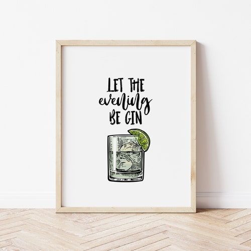 Gin Bar Sign Gin and Tonic Station Printable Party Bar - Etsy