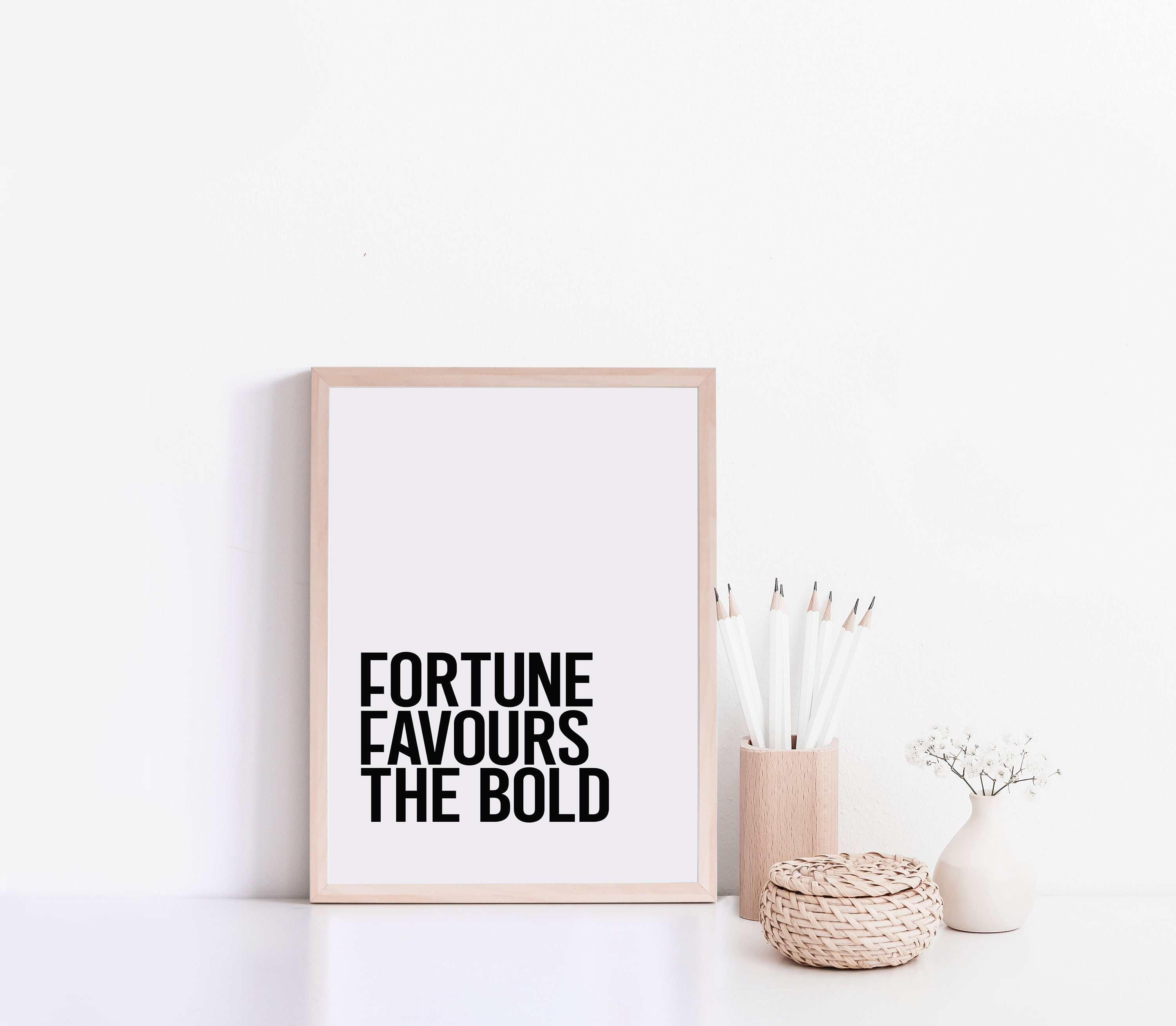 Fortune Favors the Bold Motivational Inspirational Quote. - Etsy