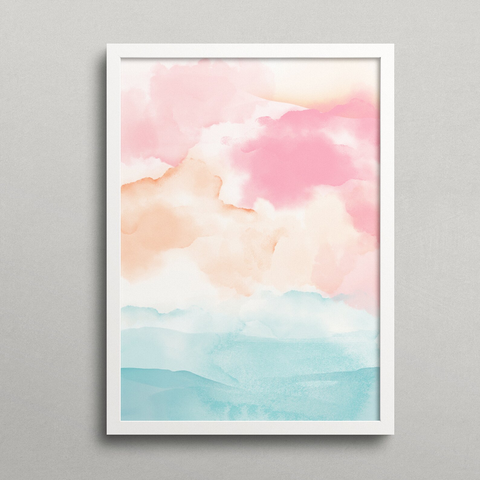 Pink Abstract Sunset Print Printable Wall Art Abstract | Etsy