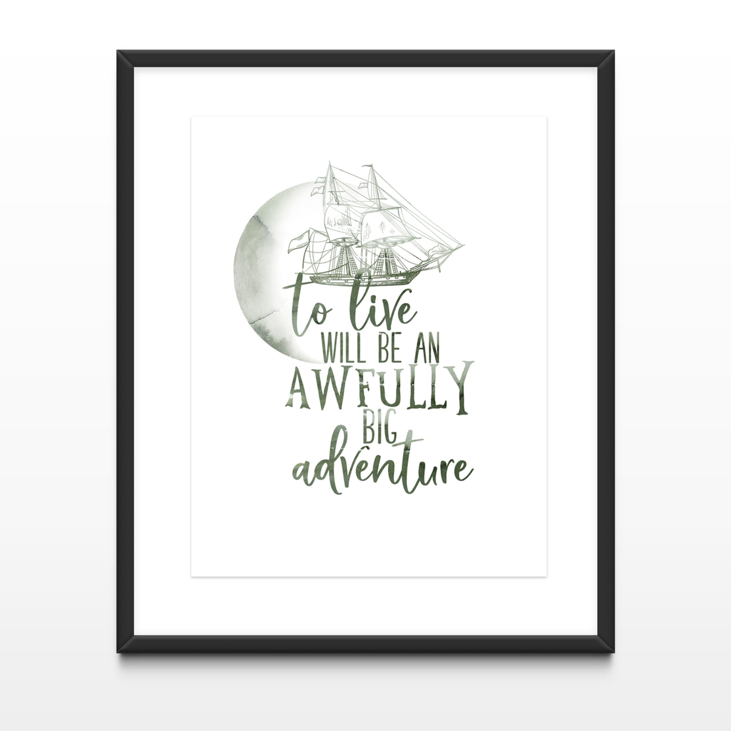 Peter Pan Quotes Nursery Print Set of 6 Green Watercolor | Etsy