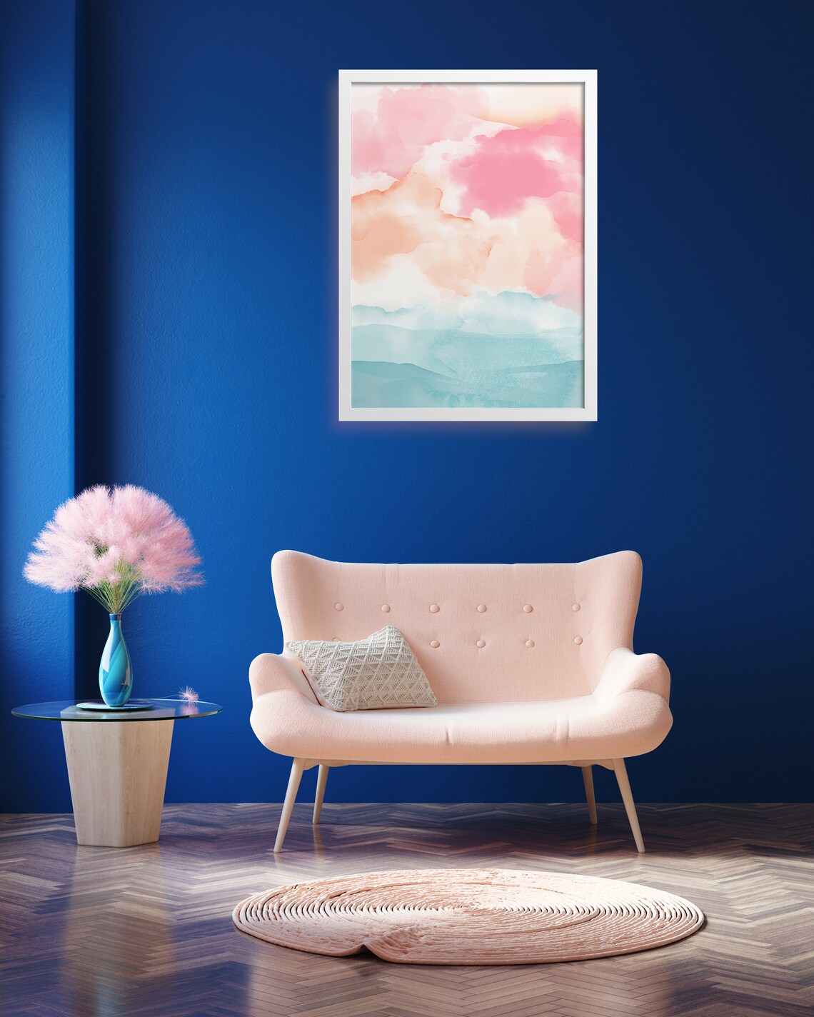 Pink Abstract Sunset Print Printable Wall Art Abstract | Etsy