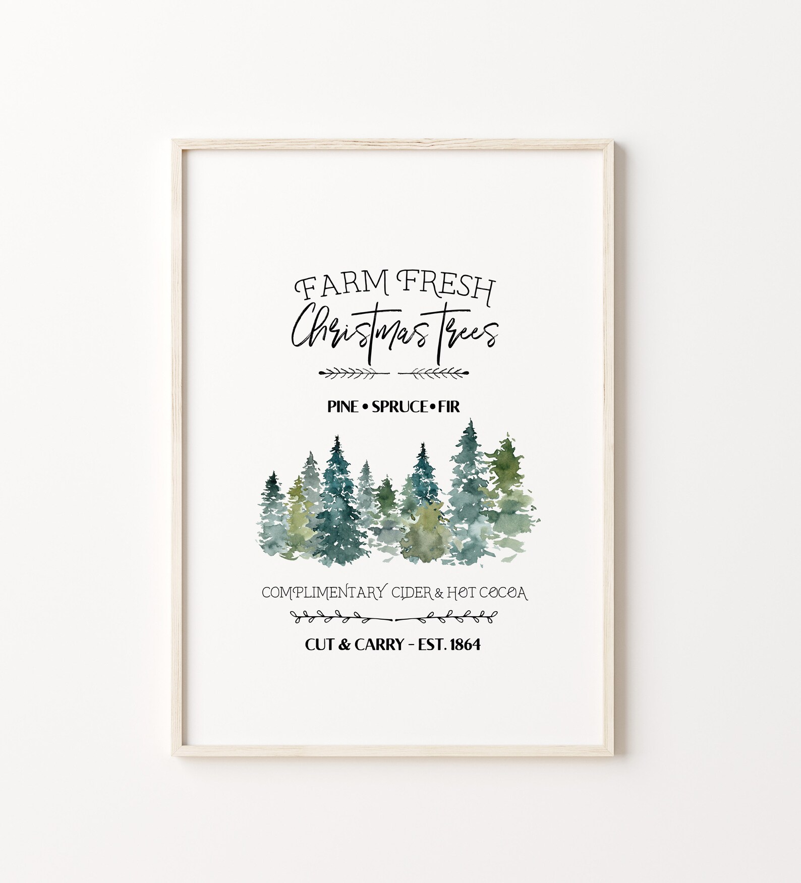 Farm Fresh Christmas Trees Printable Christmas Farmhouse - Etsy