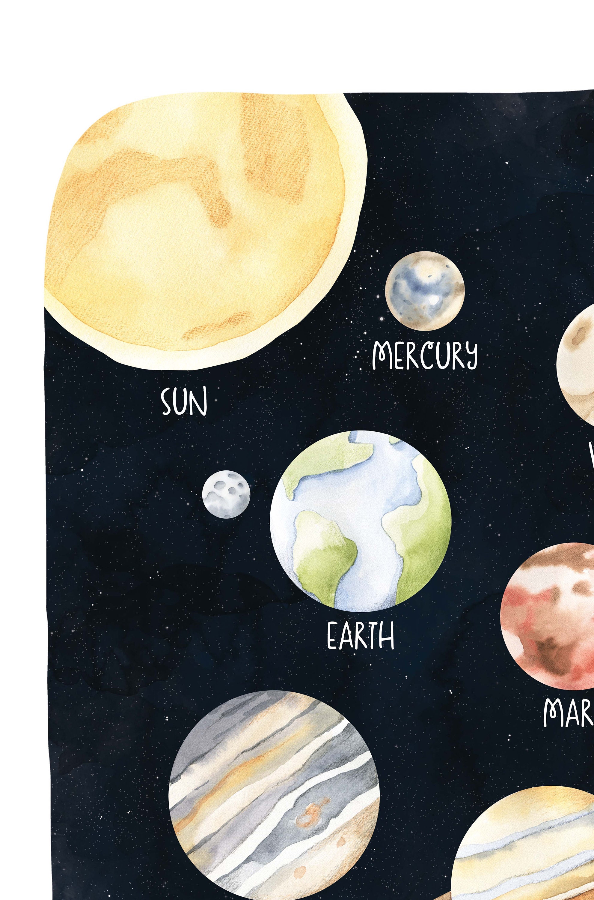 Solar System Print Space Poster Printable Educational Wall - Etsy