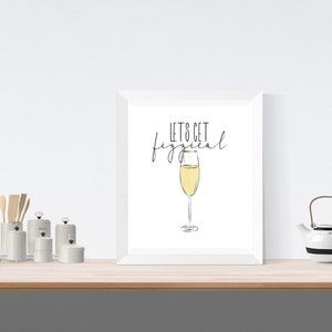 Champagne Bar Print Let's Get Fizzical Pun Sparkling - Etsy