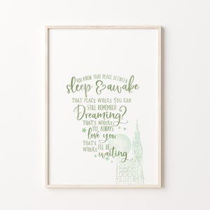 Peter Pan Quotes, Nursery Print Set of 6, Sage Green Watercolor ...