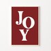 Joy Christmas Printable Wall Art, Seasonal Holiday Print Sign, Large ...