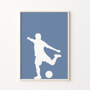 Sports Nursery Wall Art, Blue Minimalist Wall Decor, Set of 4 Prints ...