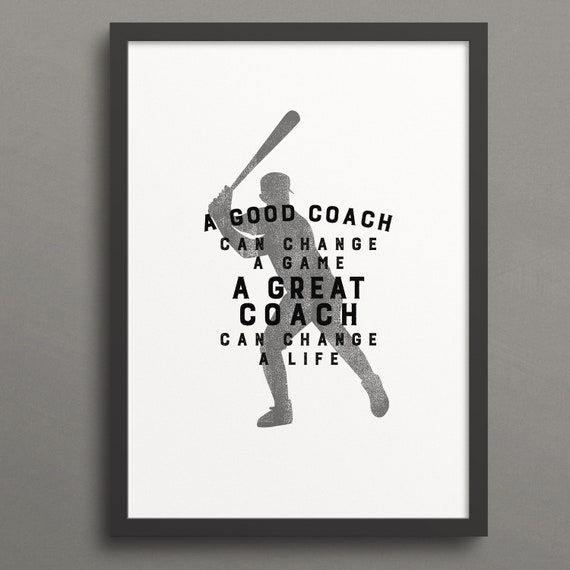 Baseball Coach Gift Softball Printable Quote A Good Coach Can | Etsy