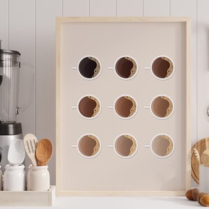 Coffee Color Chart Printable Wall Art, Coffee Lover Print, Kitchen Art ...