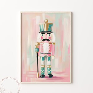 Pastel Pink Nutcracker Print: Christmas Printable Wall Art | Pink ...
