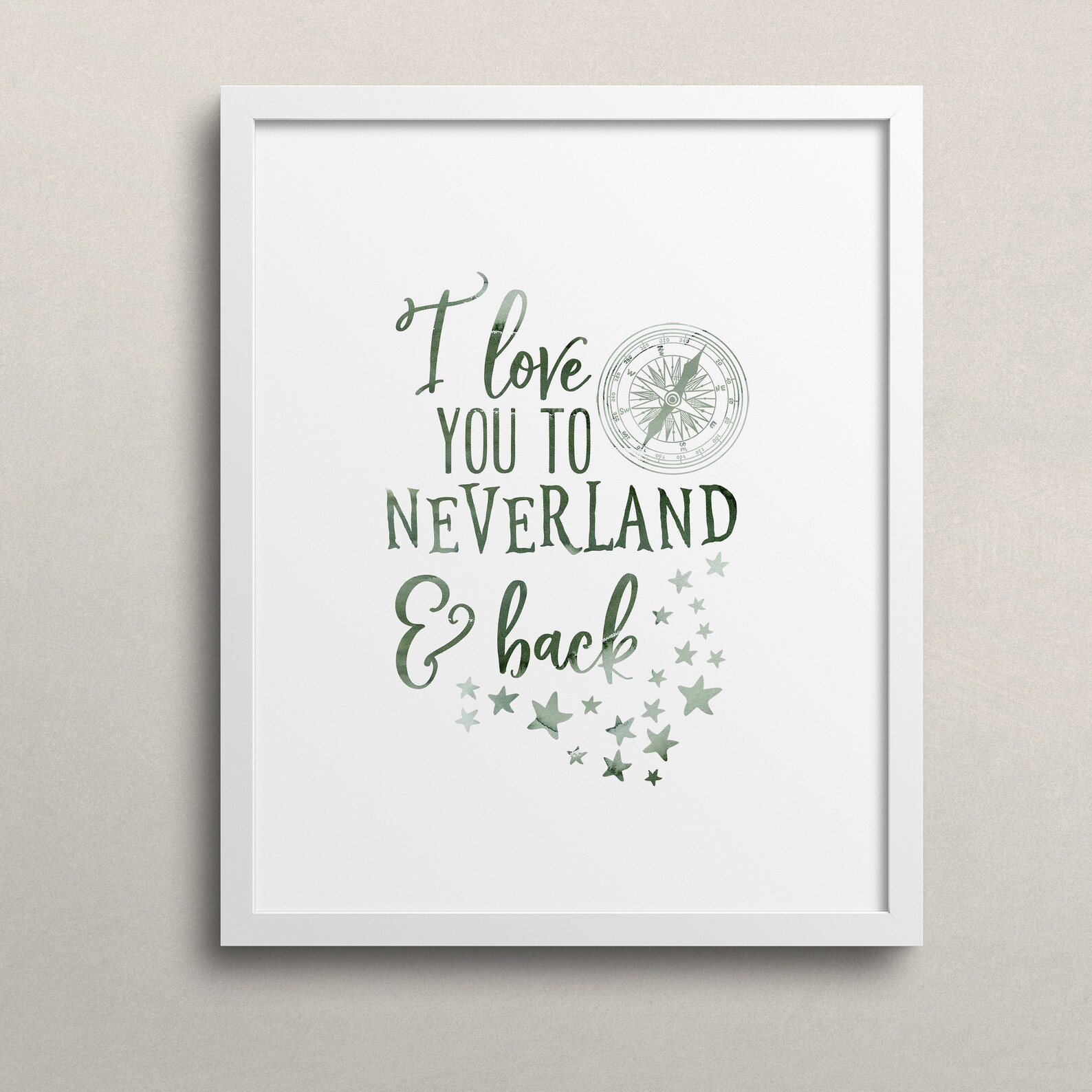 Peter Pan Quotes Nursery Print Set of 6 Green Watercolor | Etsy