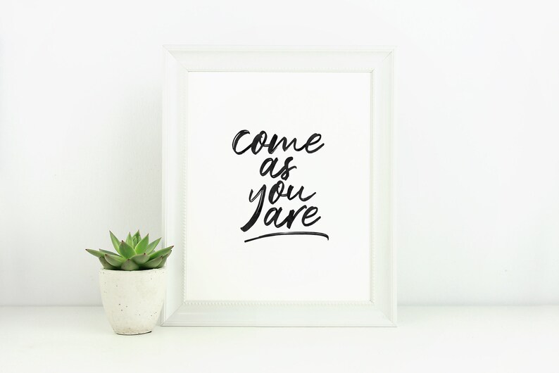 Come as You Are Song Printable Typography Quote Print - Etsy