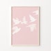 Bird Flock Set of Two, Modern Printable Wall Art, Light Pink Decor ...