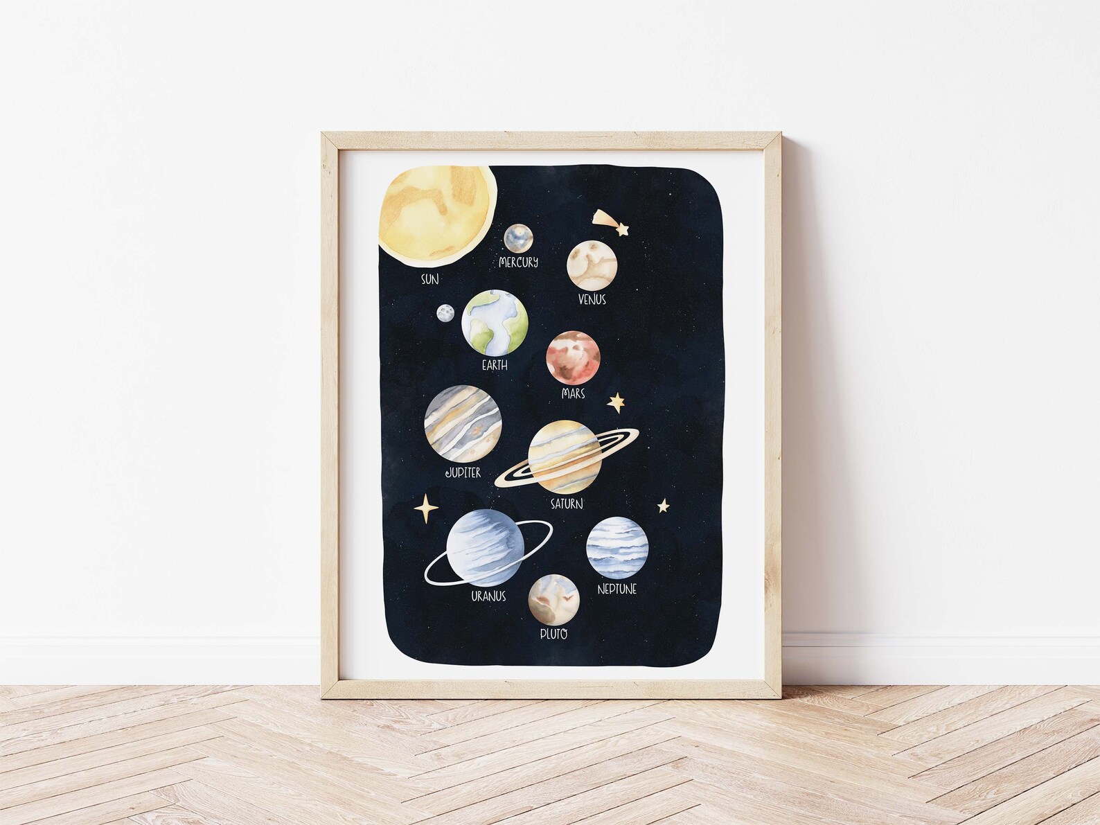 Solar System Print Space Poster Printable Educational Wall - Etsy