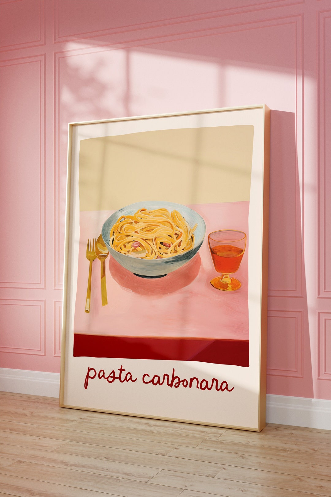 Kitchen Art Print, Italian Kitchen Wall Decor, Pasta Carbonara ...