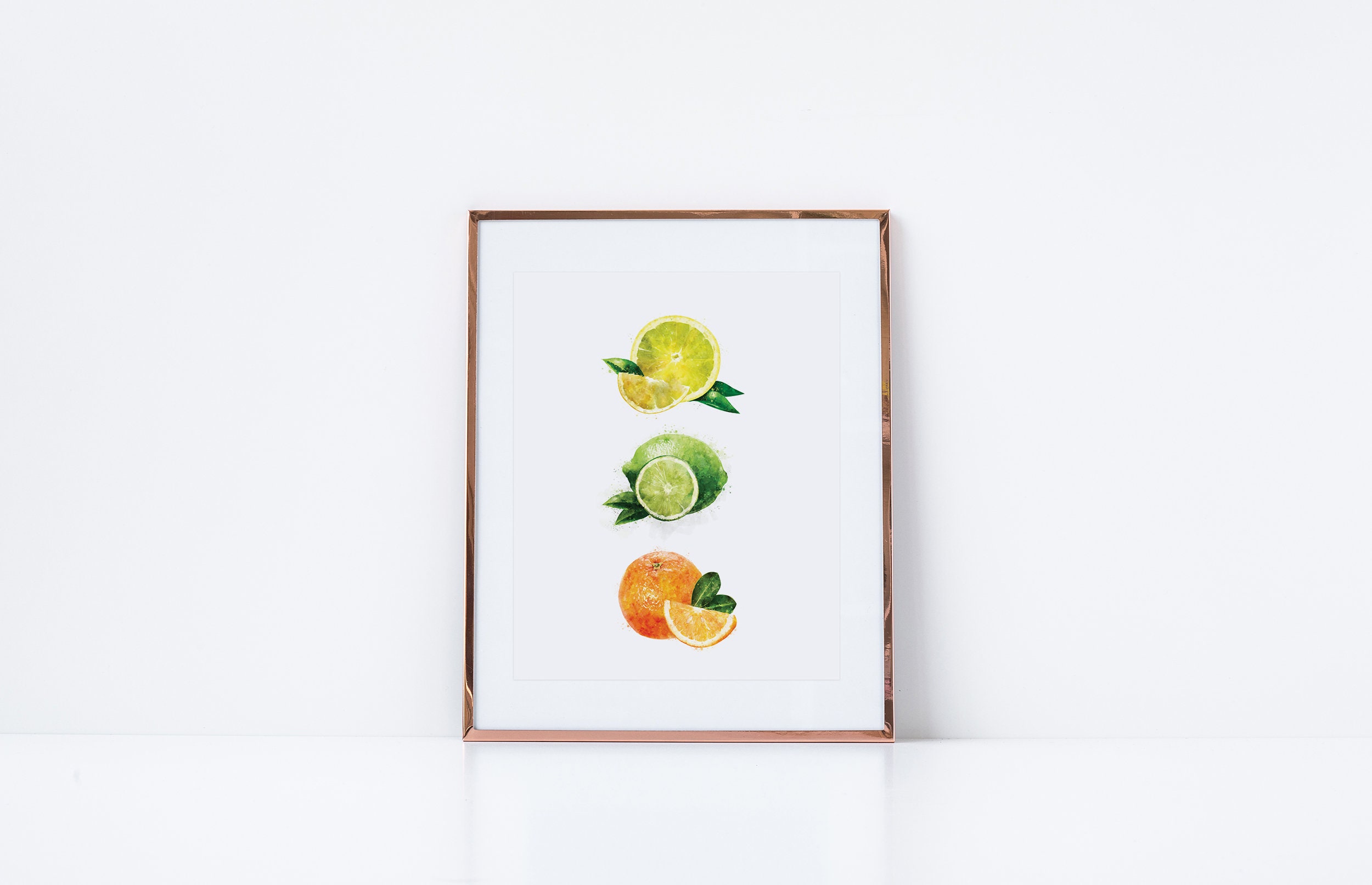 Citrus Kitchen Print Watercolor Fruits Farmhouse Decor - Etsy