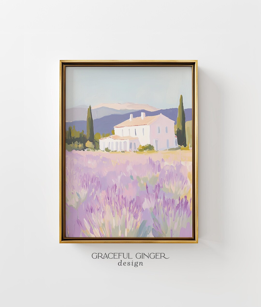 Lavender Field Art Print: French Country Wall Decor (digital Download ...