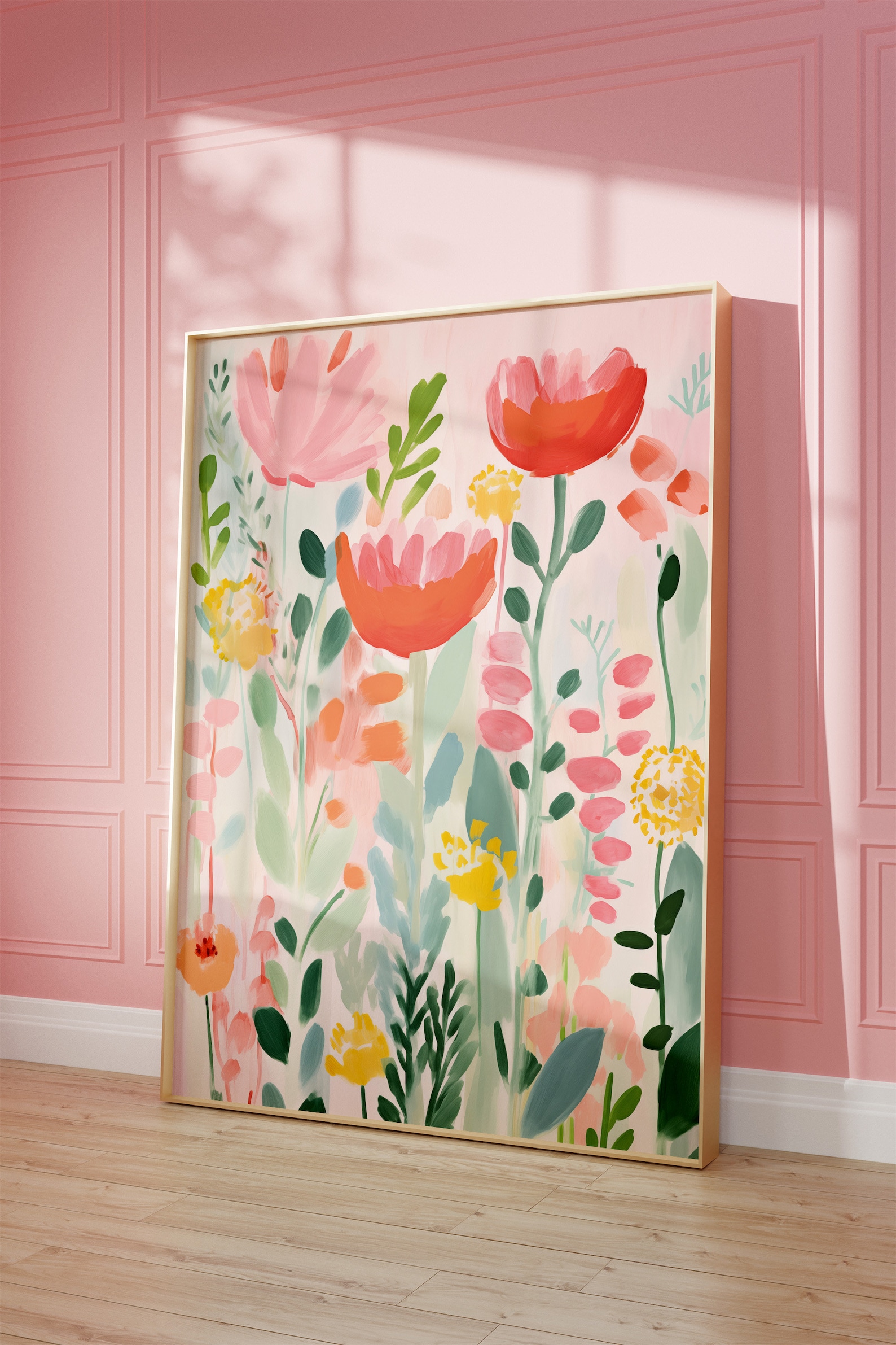 Abstract Floral Print: Colorful Botanical Flowers Wall Art (digital ...