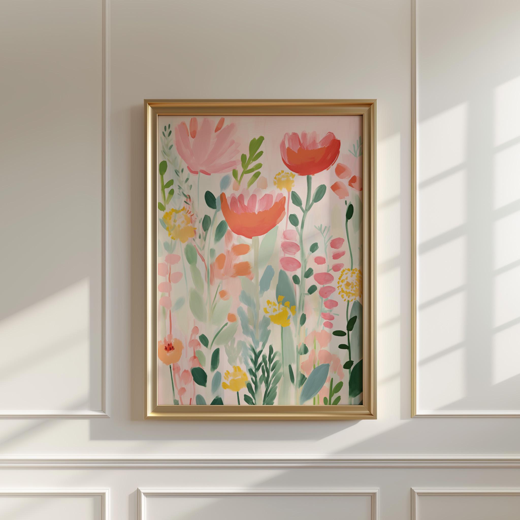 Abstract Floral Print: Colorful Botanical Flowers Wall Art (digital ...