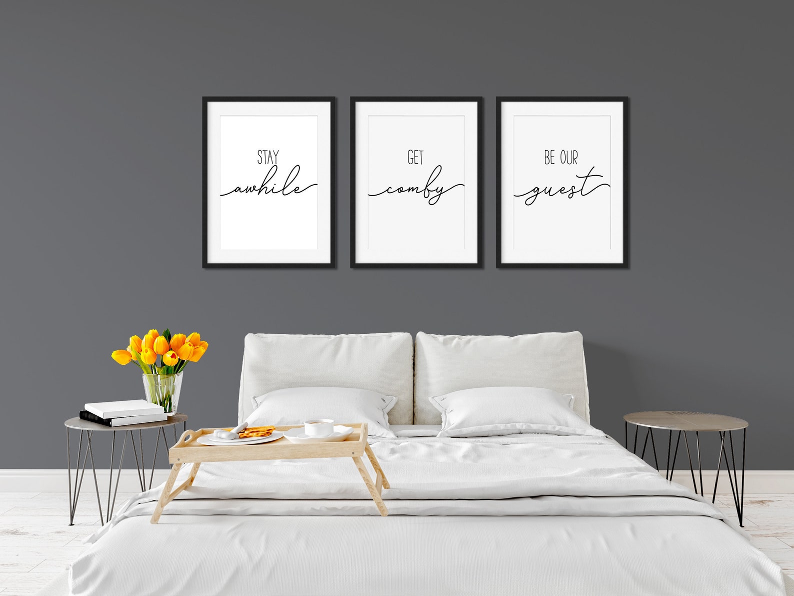 Guest Room Printable Wall Art Get Comfy Stay A While Be Our | Etsy