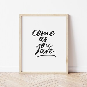 Come as You Are Song Printable Typography Quote Print - Etsy
