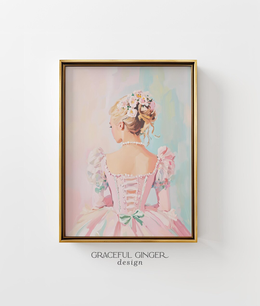 Rococo Woman Portrait Wall Art: Pastel Victorian Print (digital ...