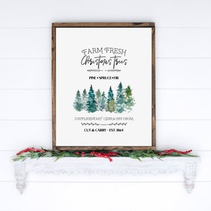 Farm Fresh Christmas Trees Printable Christmas Farmhouse | Etsy