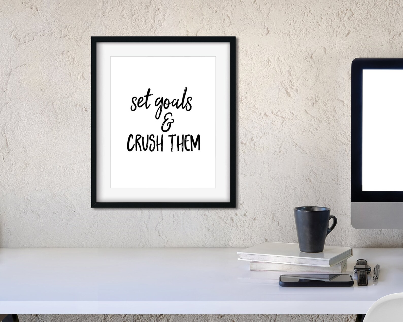 Set Goals and Crush Them, Printable Quote Wall Art, Typography ...