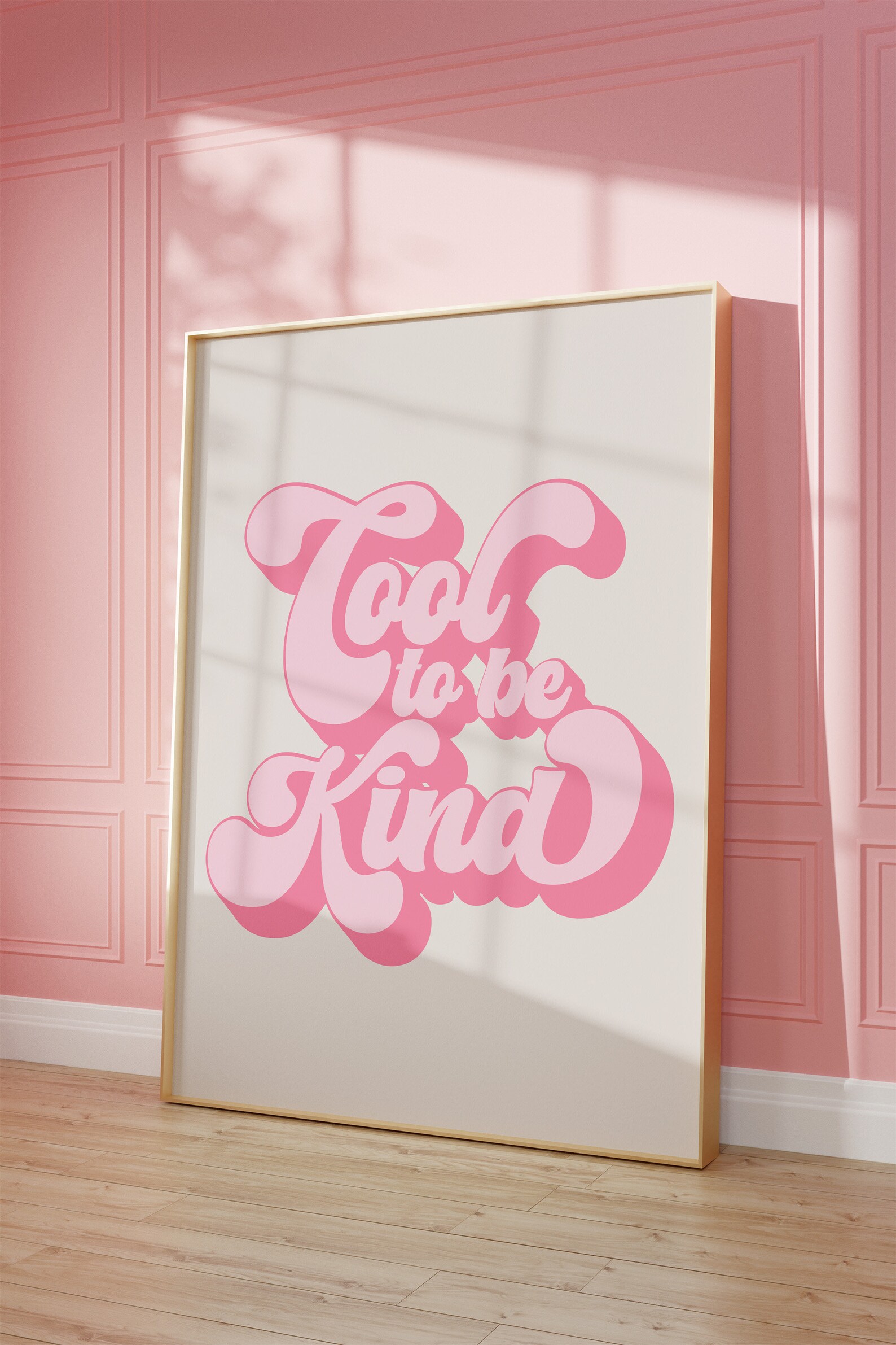 Cool to Be Kind Printable Wall Art, 70s Poster, Trendy Art Print, Pink ...