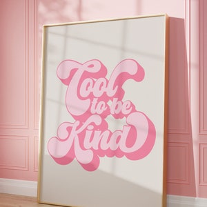 Cool to Be Kind Printable Wall Art 70s Poster Trendy Art - Etsy