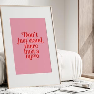 Bust A Move Song Rap Lyric Print, Pink Trendy Fun Quote Printable Wall ...