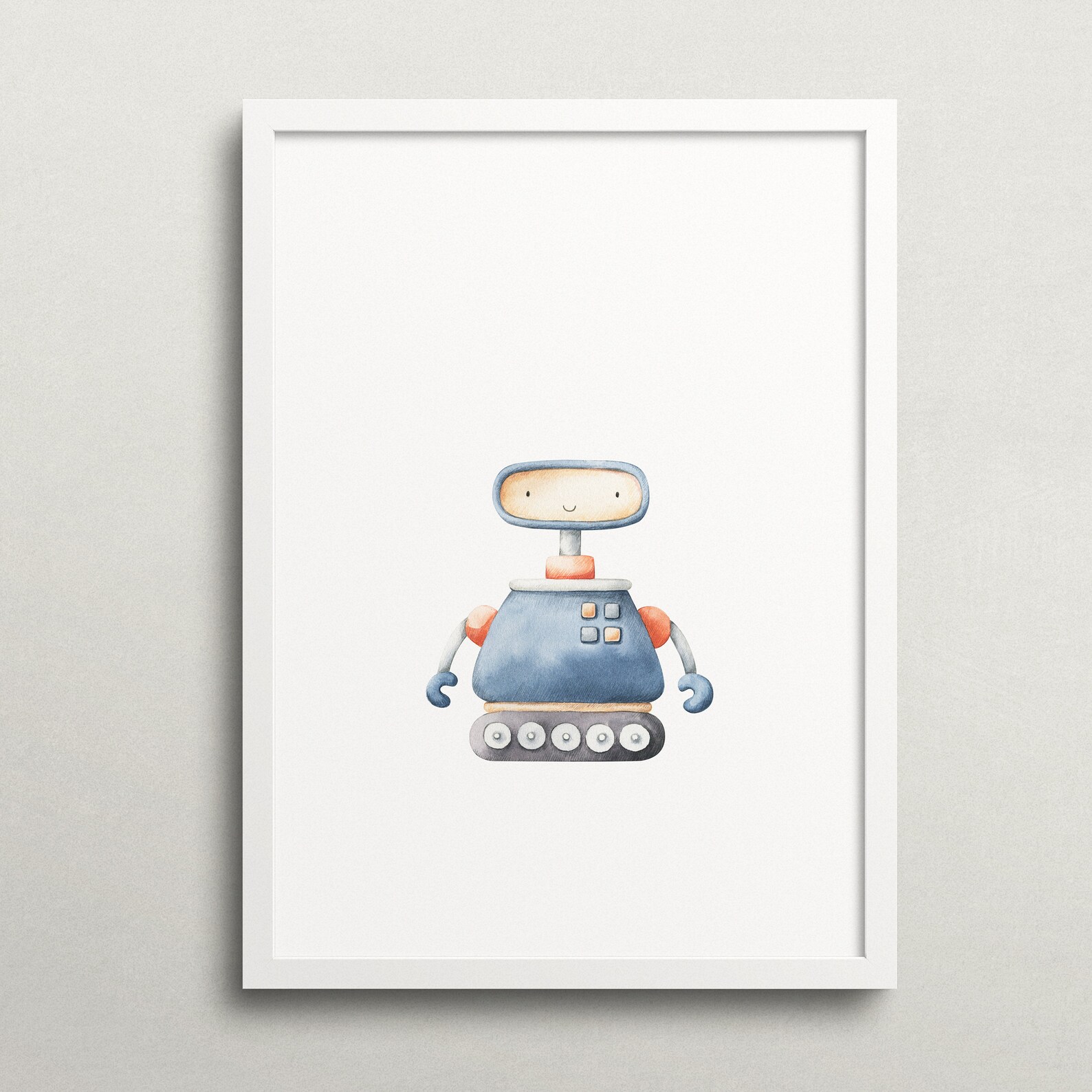 Robots Baby Boy Room Decor Set of 6 Blue and Gray Nursery - Etsy