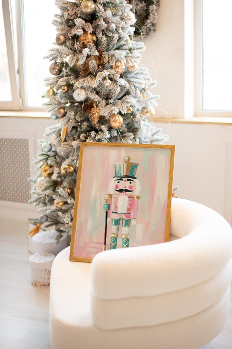 Pastel Pink Nutcracker Print: Christmas Printable Wall Art | Pink ...