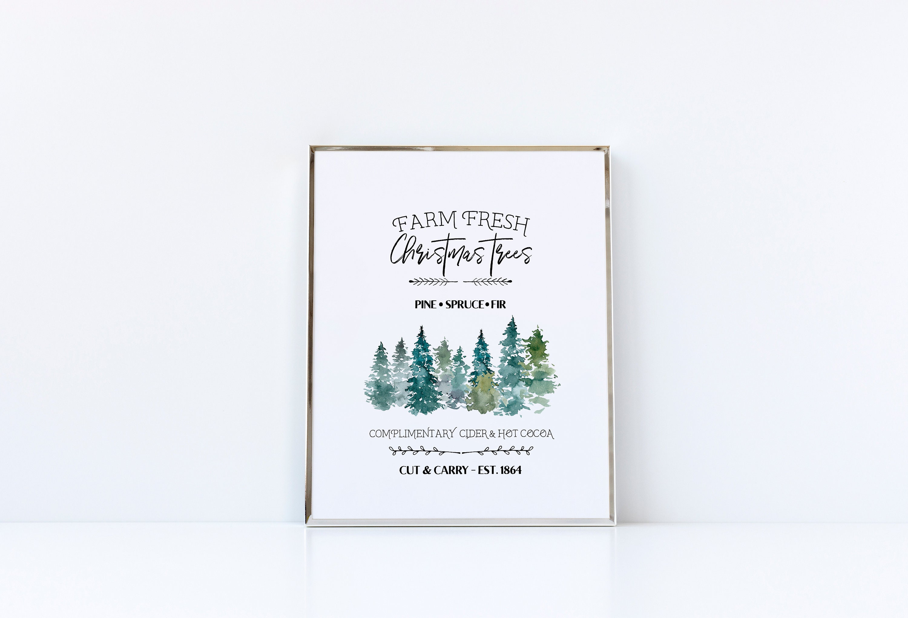 Farm Fresh Christmas Trees Printable Christmas Farmhouse | Etsy