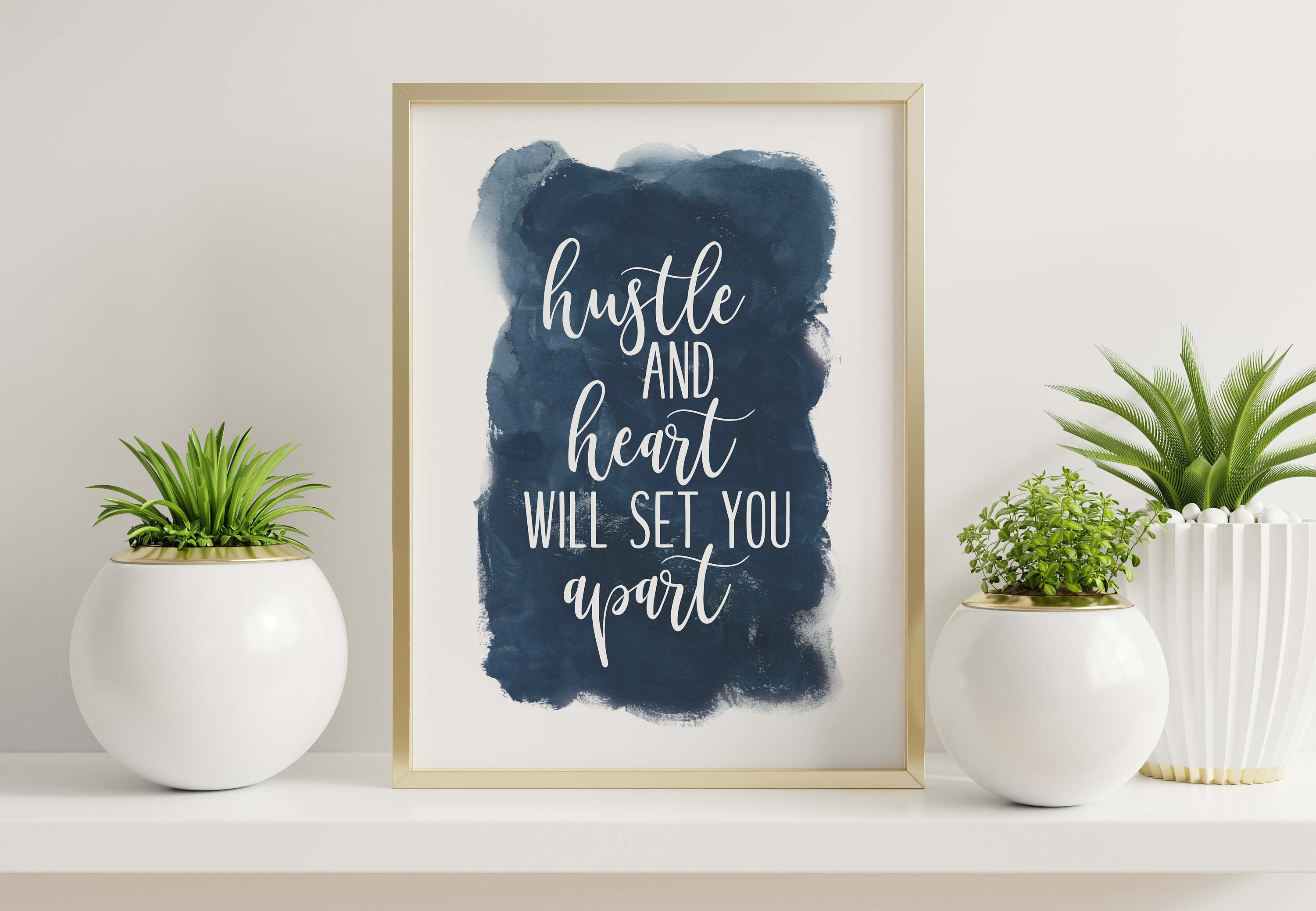 Blue Typography Inspirational Quote Print Home Office Dorm | Etsy