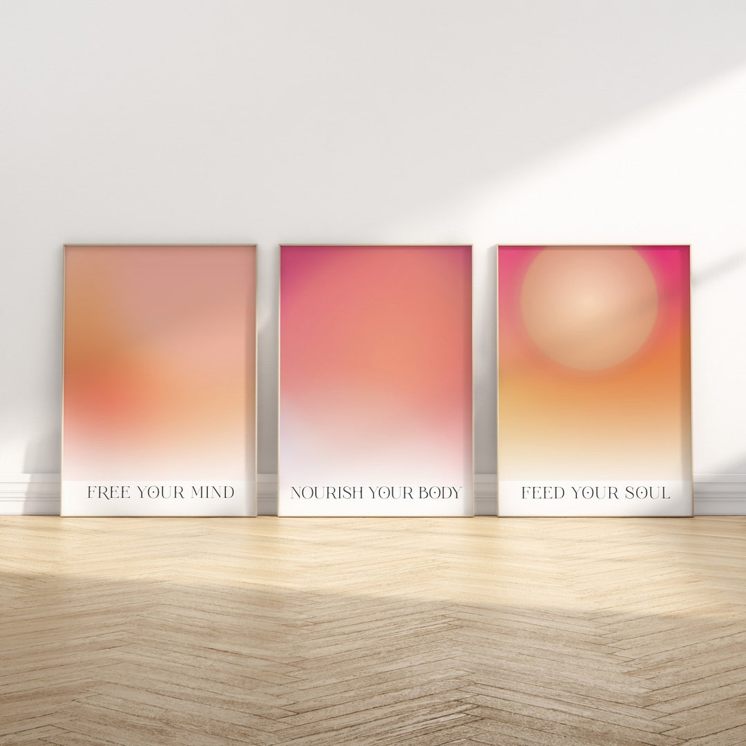 Positive Aura Posters Set of 3 Spiritual Printable Wall Art - Etsy