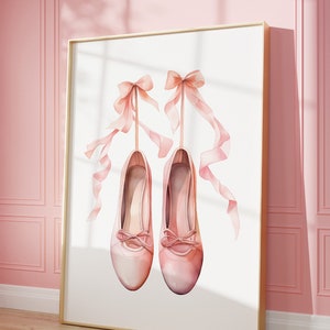 Ballet Shoes Printable Wall Art, Nursery Wall Art, Ballerina Slippers ...