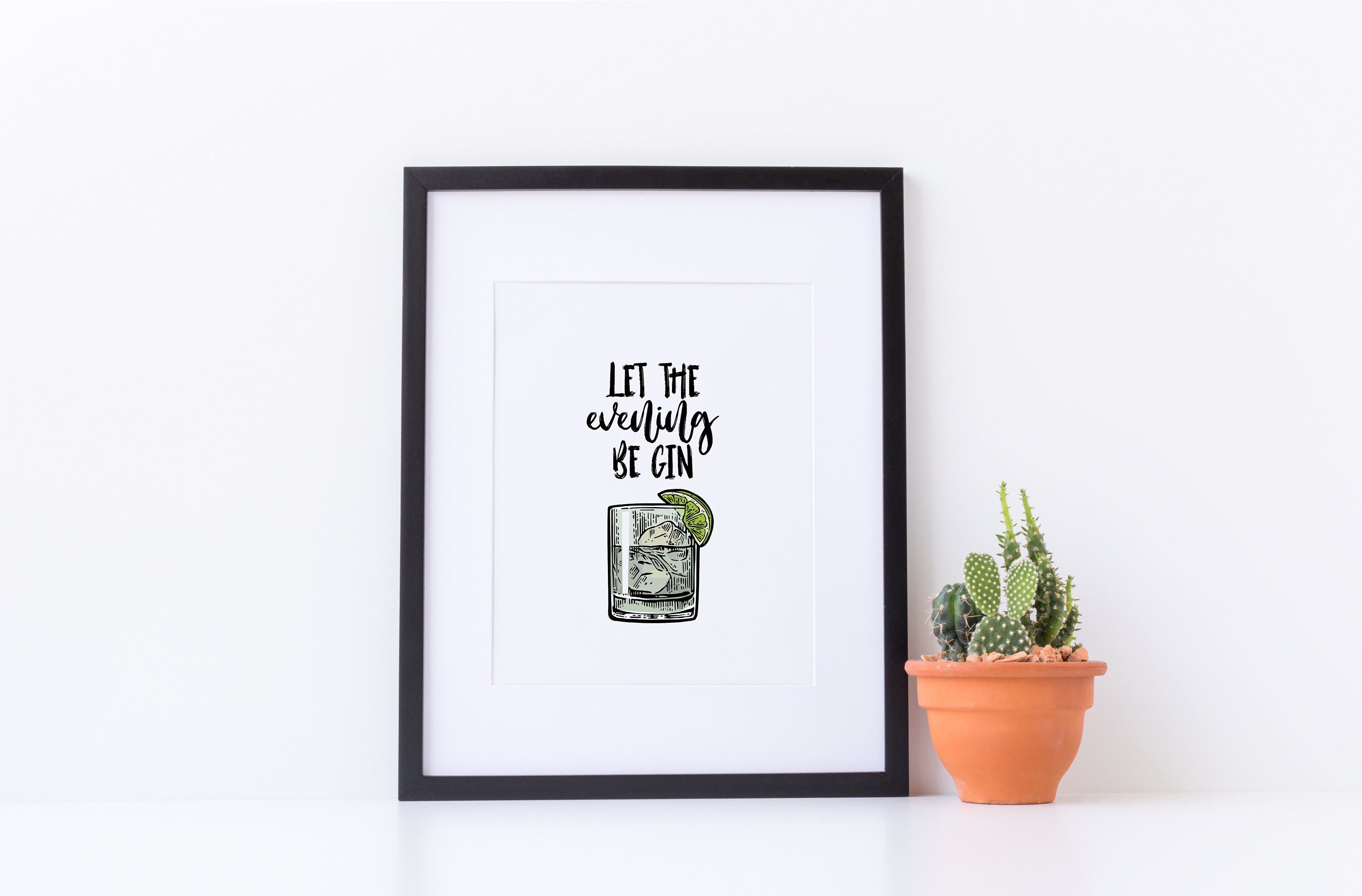 Let the Evening Be Gin Printable Wall Art Gin Bar Sign Gin - Etsy