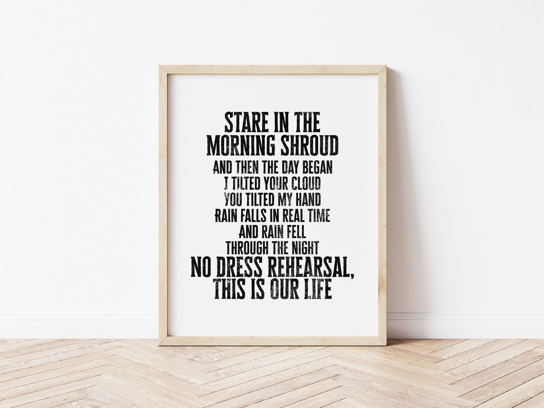 Tragically Hip Song Lyric Wall Art, Ahead by a Century Lyrics Print ...