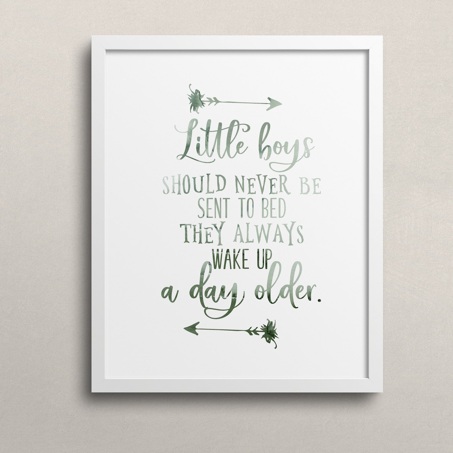 Peter Pan Quotes Nursery Print Set of 6 Green Watercolor | Etsy