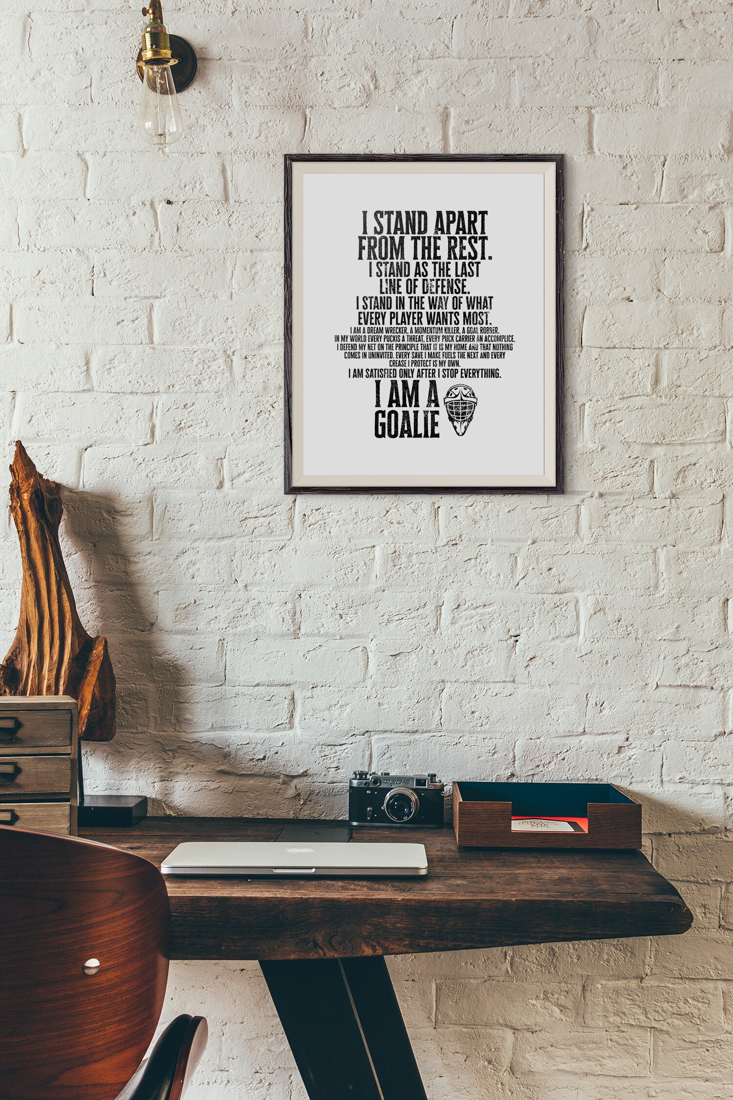 Hockey Goalie Quote Print Typography Poster Boy's Hockey | Etsy