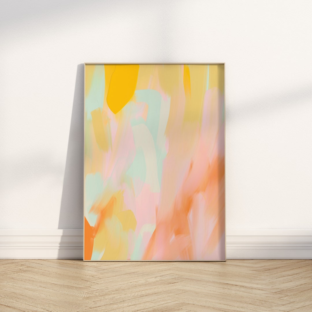 Pink Abstract Sunset Print, Printable Wall Art, Abstract Landscape ...